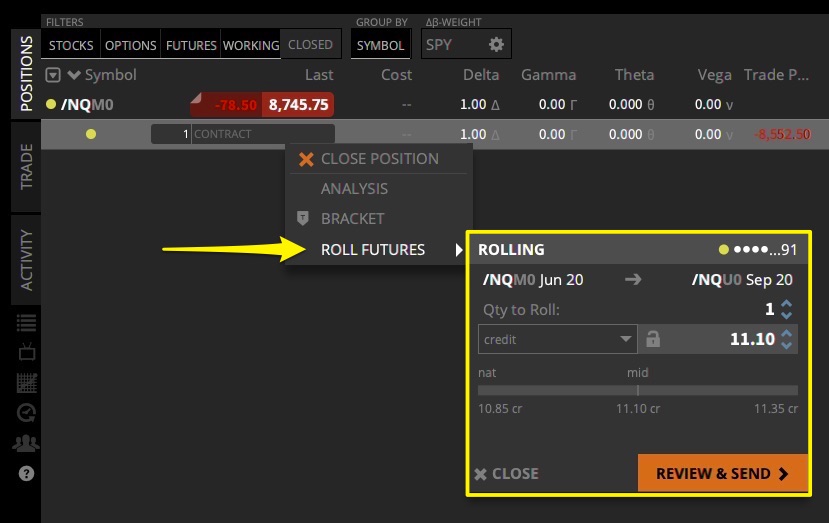 How to roll a futures contract