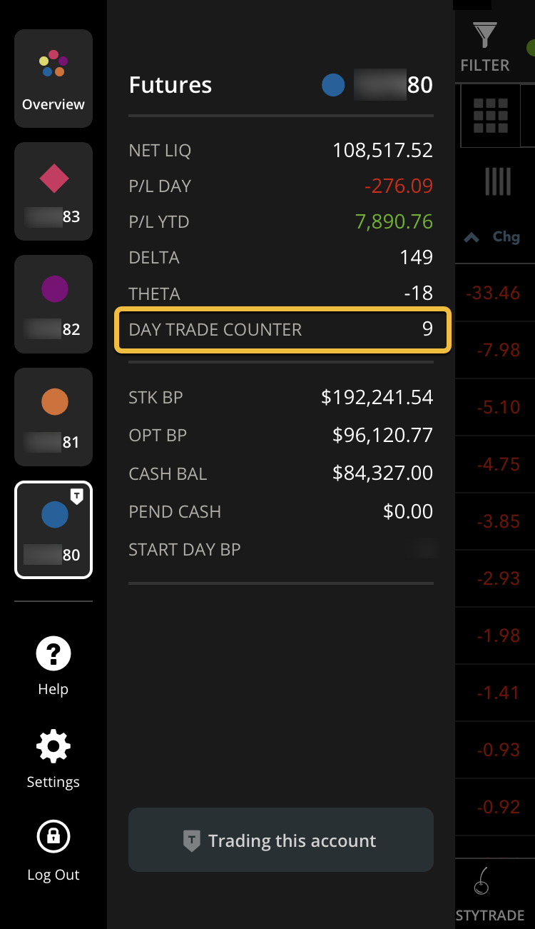 How do I know how many day trades I've done at tastytrade?