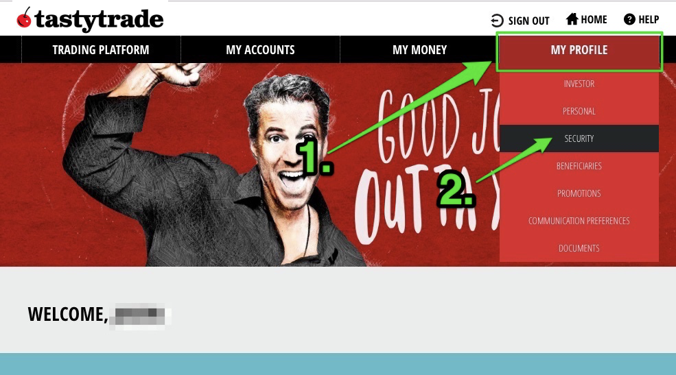 How to change my tastytrade password
