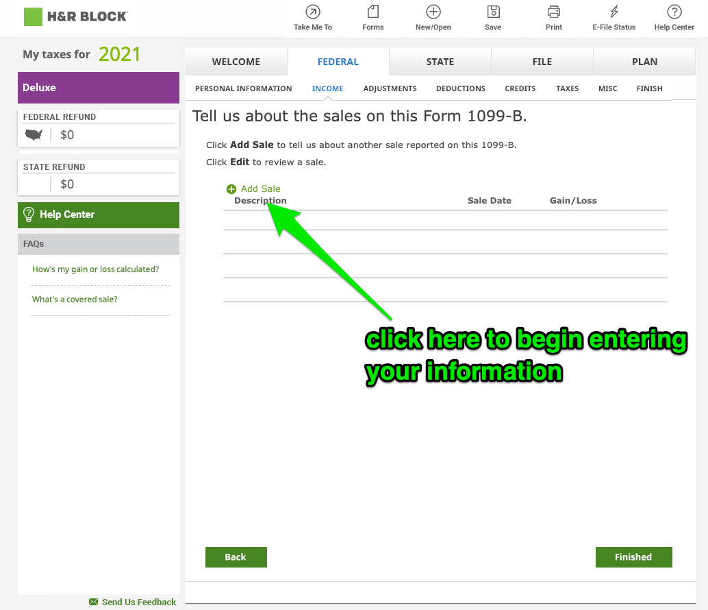 How to import tastytrade tax data into H&R Block.
