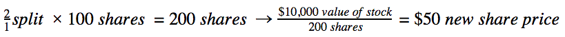 What happens to options after a stock split?