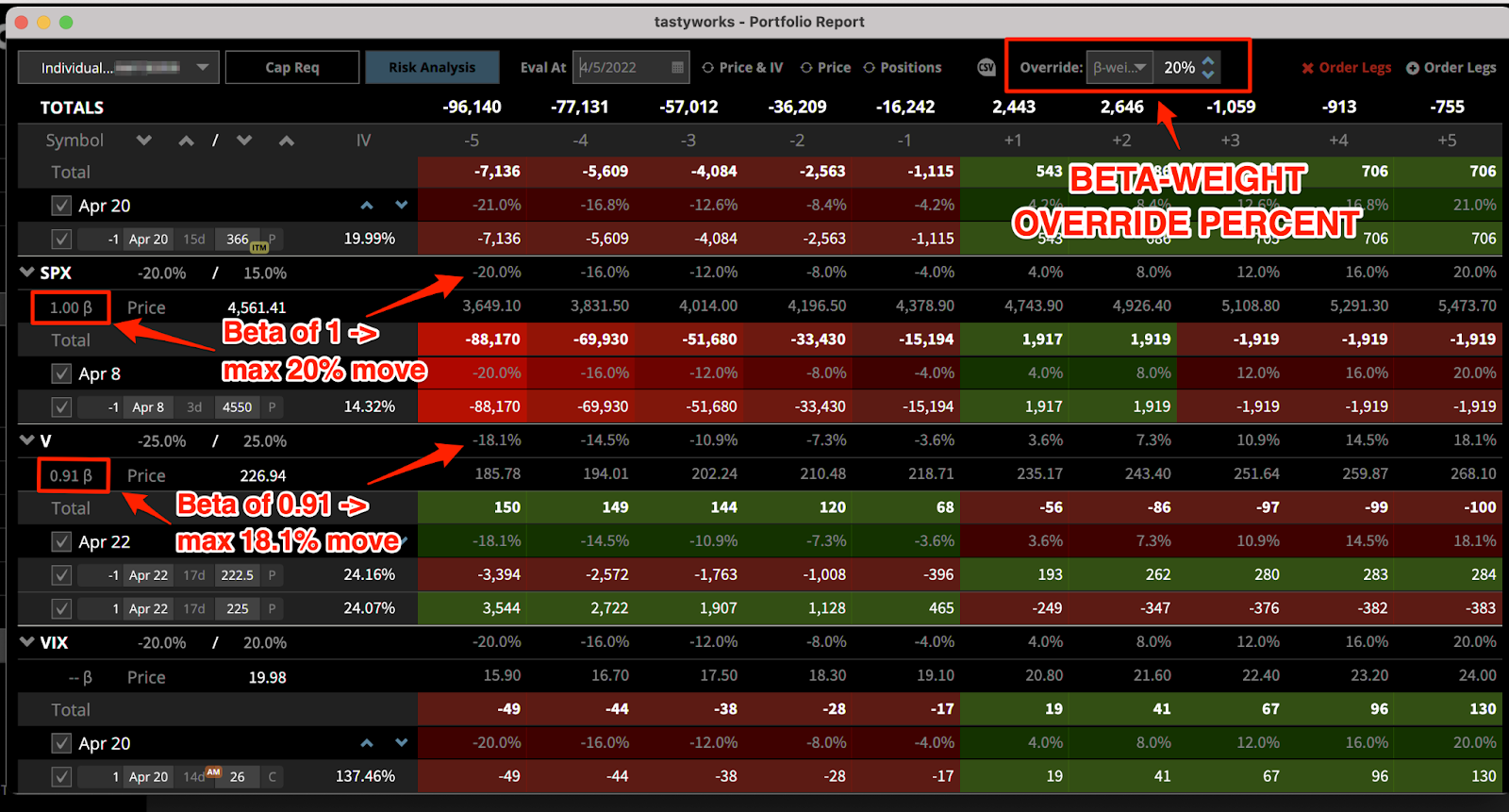 Portfolio Risk Analysis Tools in tastytrade