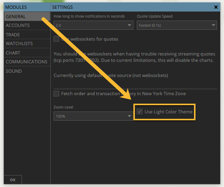 How to change platform color schemes on tastytrade