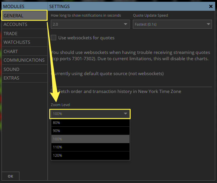 Platform Display Size and Zoom Settings